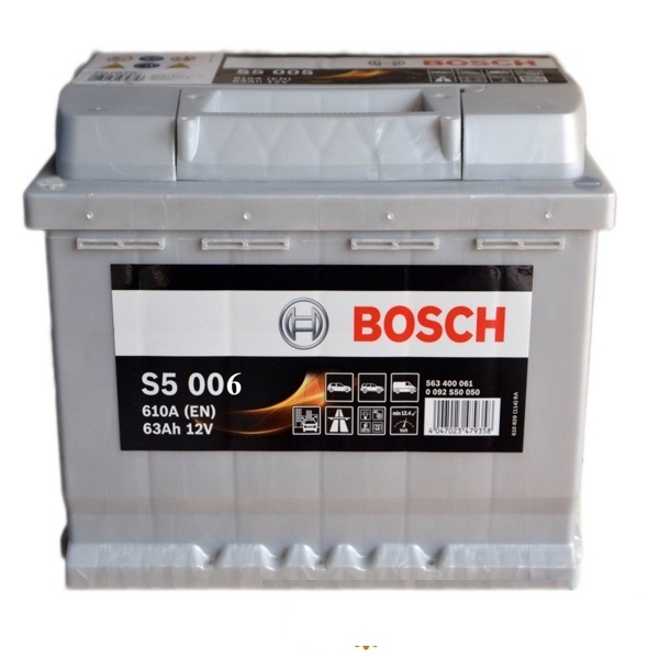 Bilbatteri 12V 63Ah Bosch S5006 DIN: 563401061 LxBxH:242x175x190mm ...